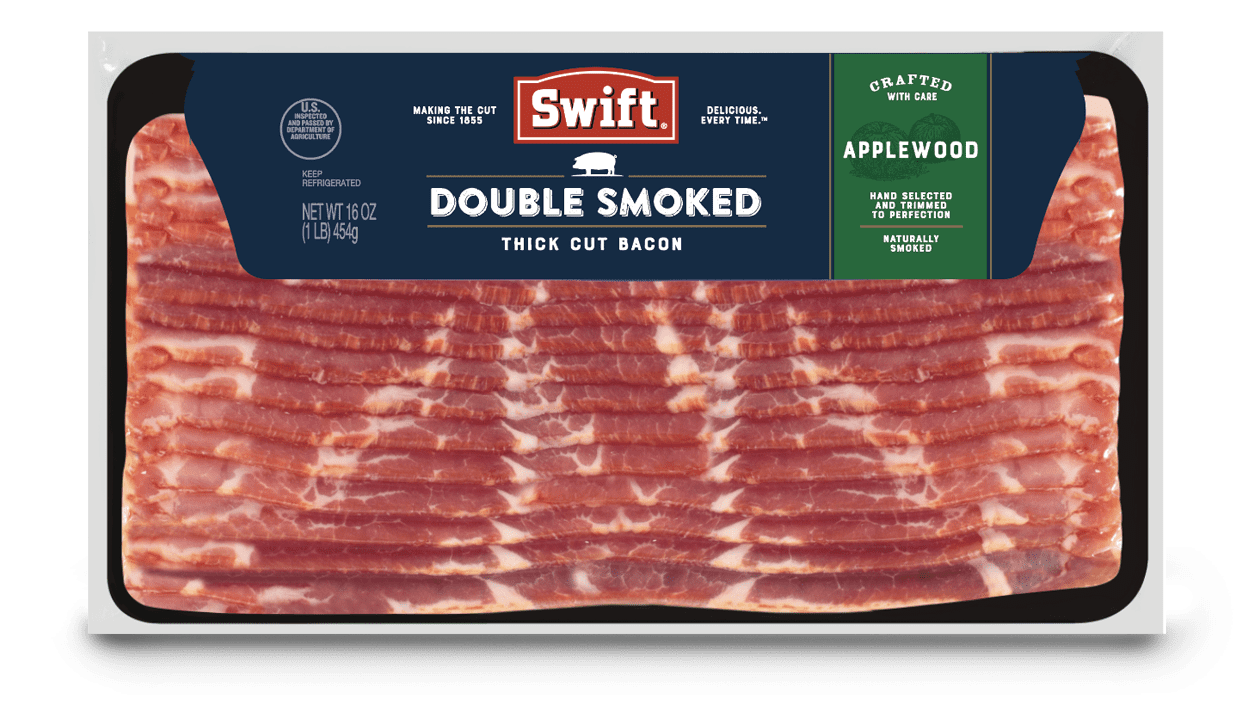 Applewood Double Smoked Thick Cut Bacon - Swift